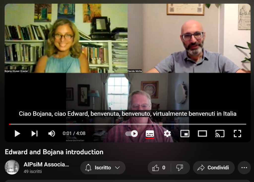 Intervista a Edward Schreiber e Bojana Glusac Draslar - A.I.Psi.M.